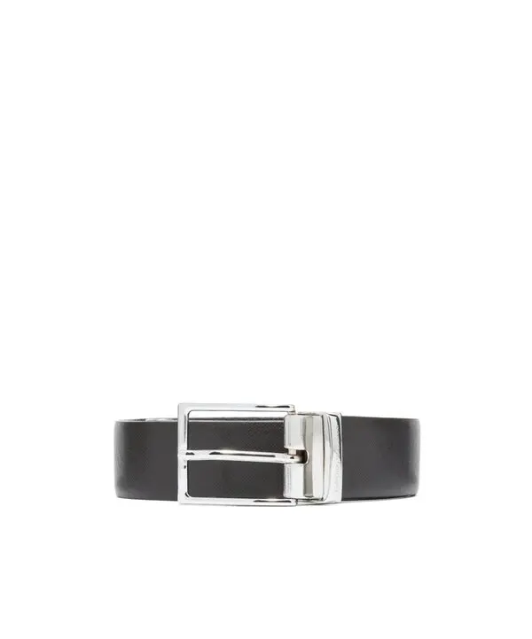 Emporio Armani Engraved Logo Buckle Belt - Brown