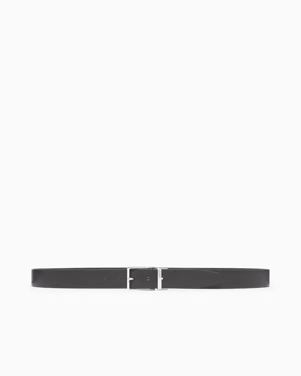Emporio Armani Engraved Logo Buckle Belt - Brown