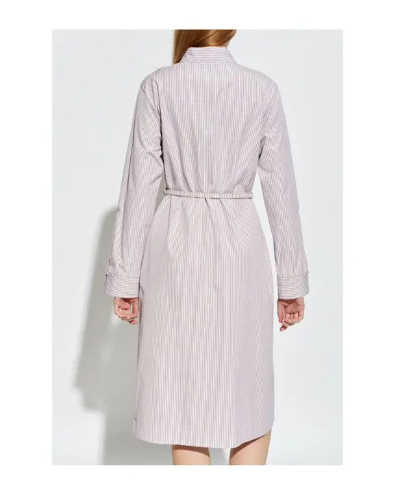 Fendi Striped Belted Shirt Dress - Pink