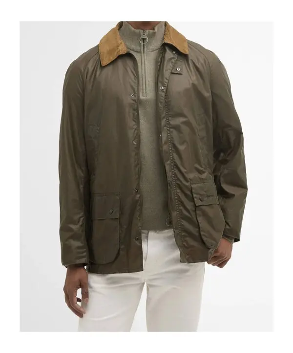 Barbour Lightweight Ashby Waxed Jacket With Corduroy Collar