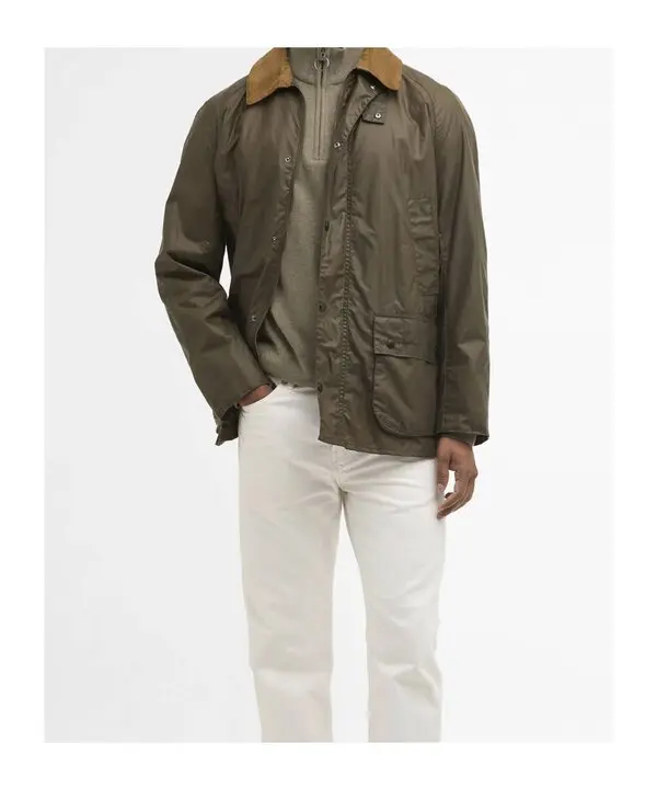 Barbour Lightweight Ashby Waxed Jacket With Corduroy Collar