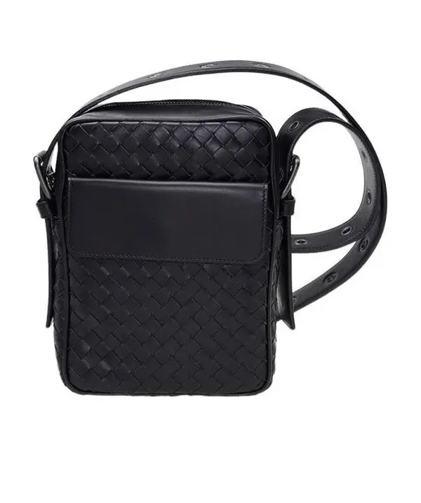 Bottega Veneta Woven Leather Satchel Shoulder Bag - Black