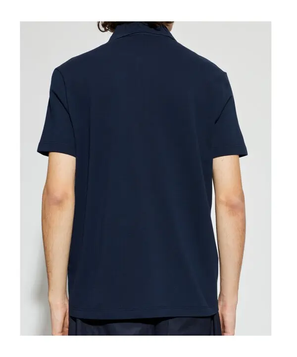 Versace Medusa-patch Short-sleeved Polo Shirt - Navy Blue