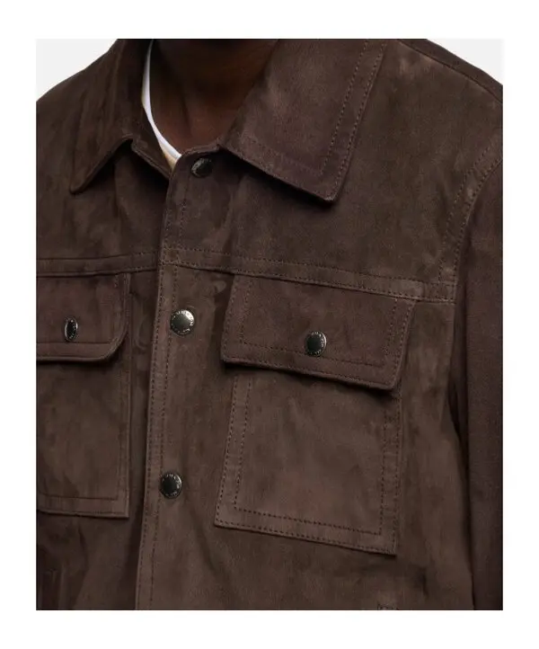 7 For All Mankind Suede-finish Press-stud Jacket