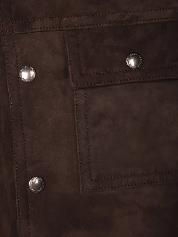 7 For All Mankind Suede-finish Press-stud Jacket