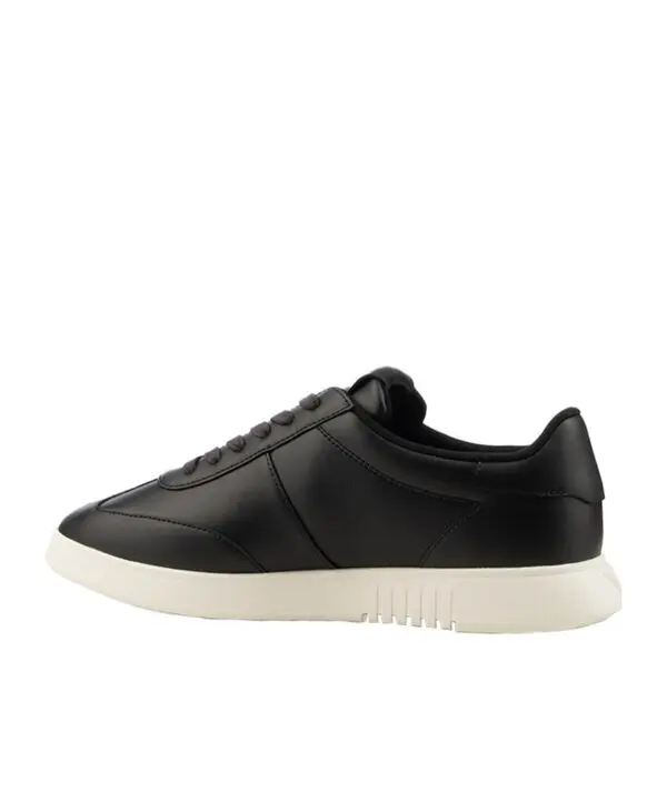 Emporio Armani Logo Plaque Leather Lace-up Sneakers