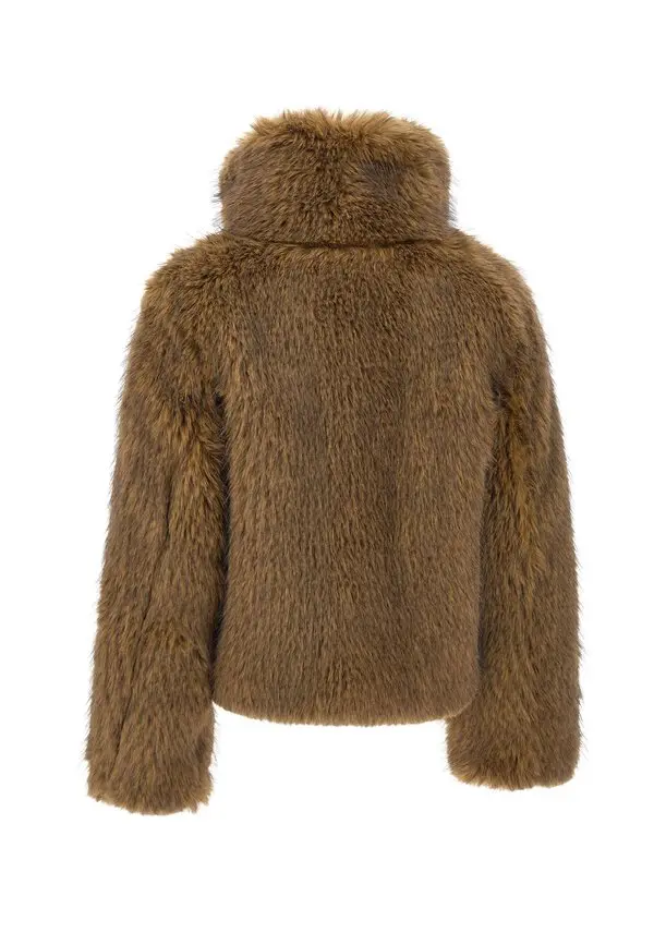 Moose Knuckles Faux Fur Zip Jacket - Green