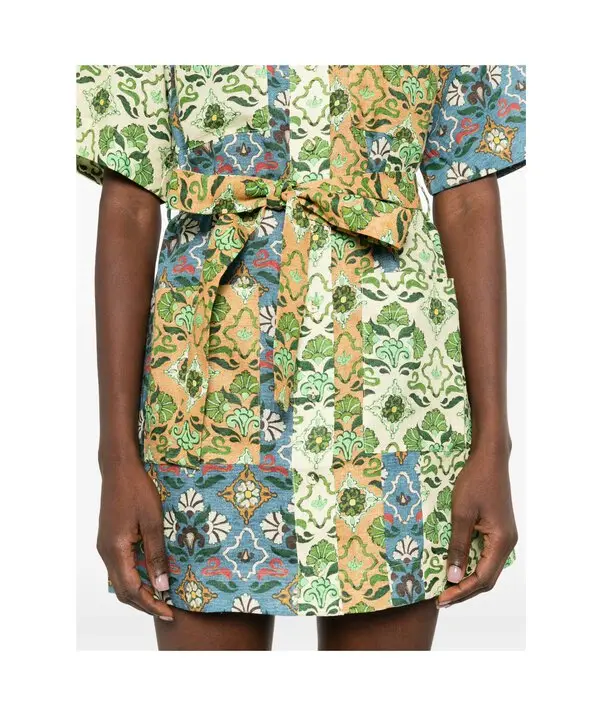 ALEMAIS Ali Spliced Belted Mini Dress