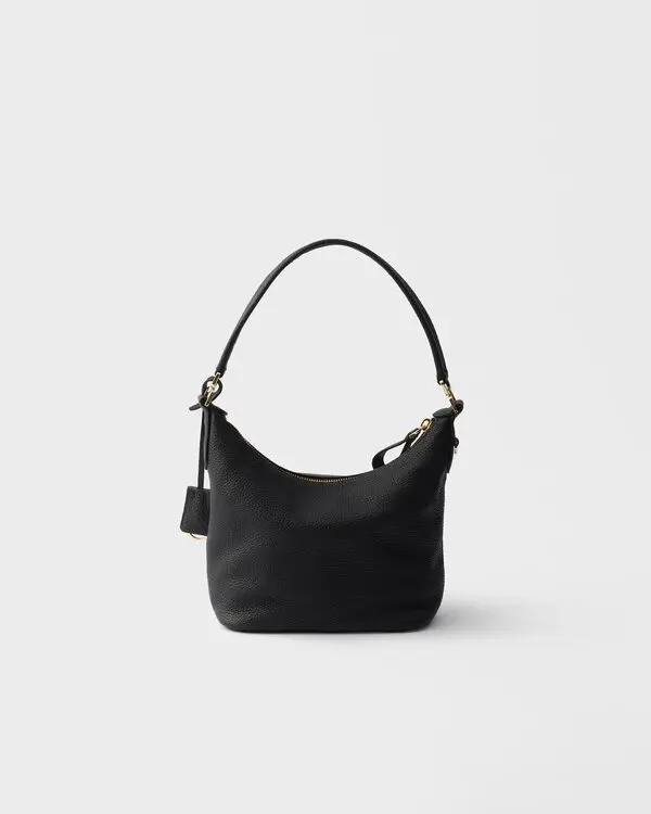 Prada Logo-lettering Zipped Shoulder Bag - Black