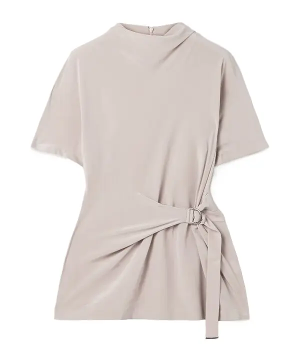 Brunello Cucinelli Short-sleeved Top With Buckle Detail