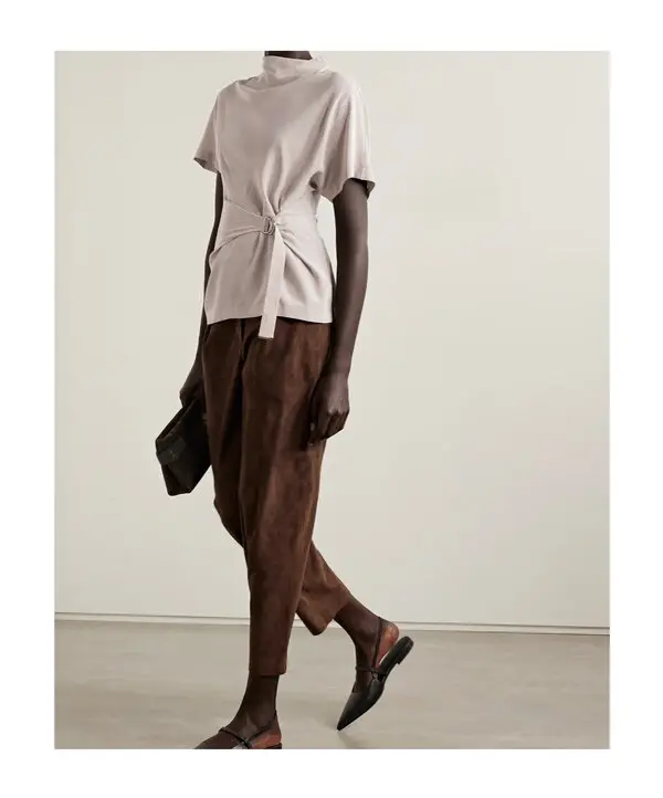 Brunello Cucinelli Short-sleeved Top With Buckle Detail
