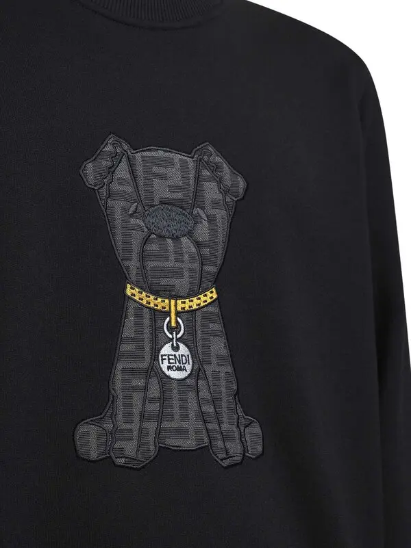 Fendi Ff Dog Jacquard Crewneck Sweatshirt