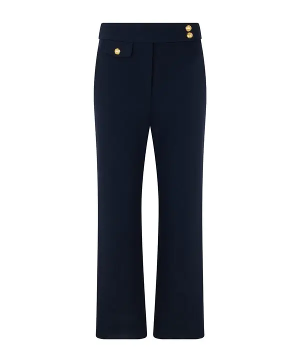 Veronica Beard Button-detail Wide-leg Pants