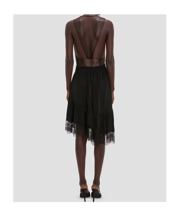 Victoria Beckham Asymmetrical Hem Lace Dress