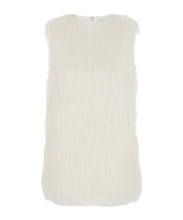 Loulou De Saison Yasmin Fringe Crewneck Top - White