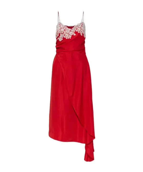 Moschino Asymmetrical Lace-trim Dress