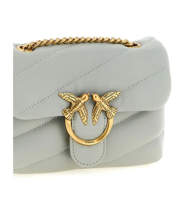 Pinko Love Baby Puff Quilted Crossbody Bag - Gray