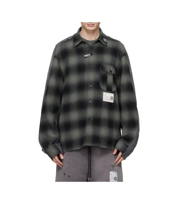 Mihara Yasuhiro Front Back Combined Check Shirt