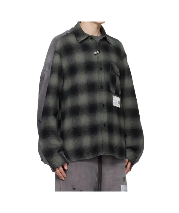 Mihara Yasuhiro Front Back Combined Check Shirt