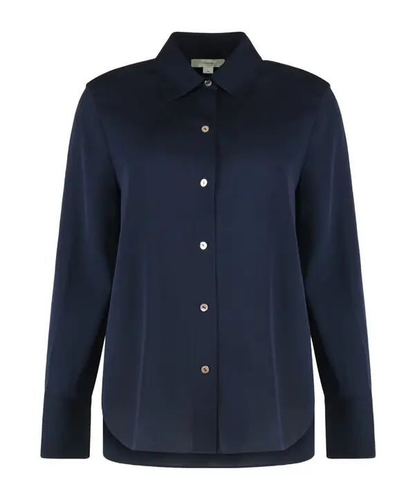 Vince Long-sleeved Button-front Shirt - Blue