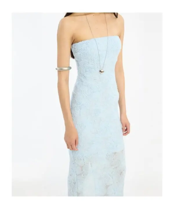 ROTATE BY BIRGER CHRISTENSEN Floral Pattern Strapless Maxi Dress