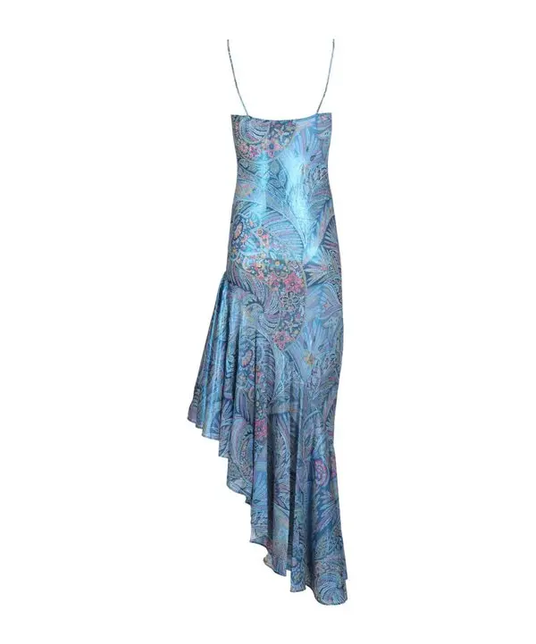 Etro Paisley Asymmetrical V-neck Dress