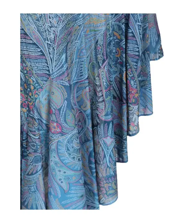 Etro Paisley Asymmetrical V-neck Dress