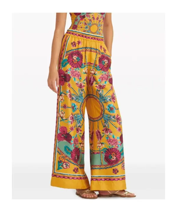 La DoubleJ Graphic-print Silk Palazzo Pants
