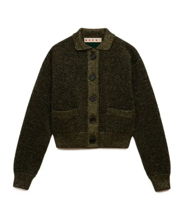 Marni Wool Cardigan With Lurex Detailing - Black