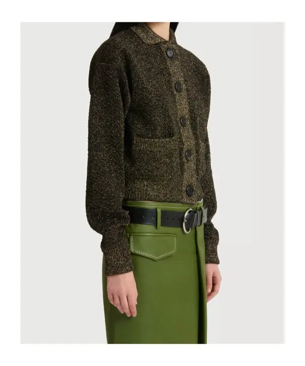 Marni Wool Cardigan With Lurex Detailing - Black
