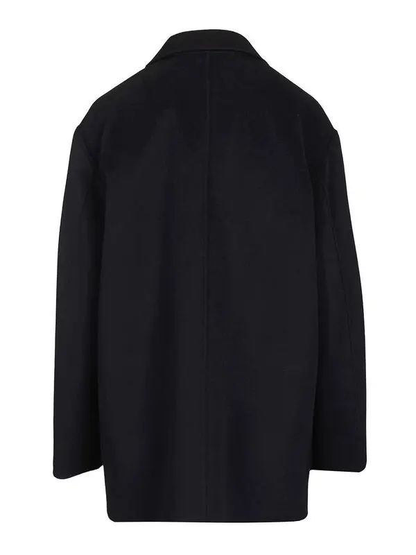 Max Mara Long-sleeved Double-breasted Coat - Black