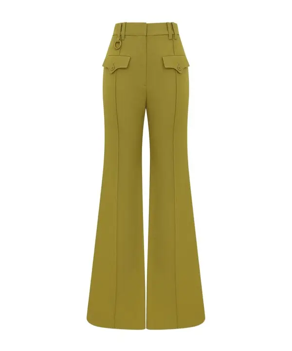 Zimmermann Luna Flared Pants - Pistachio