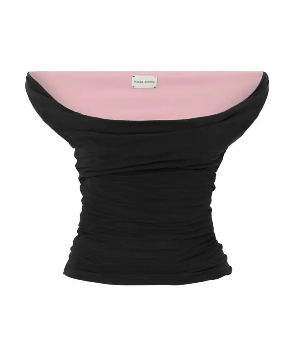 Magda Butrym Off-the-shoulder Layered Top - Black