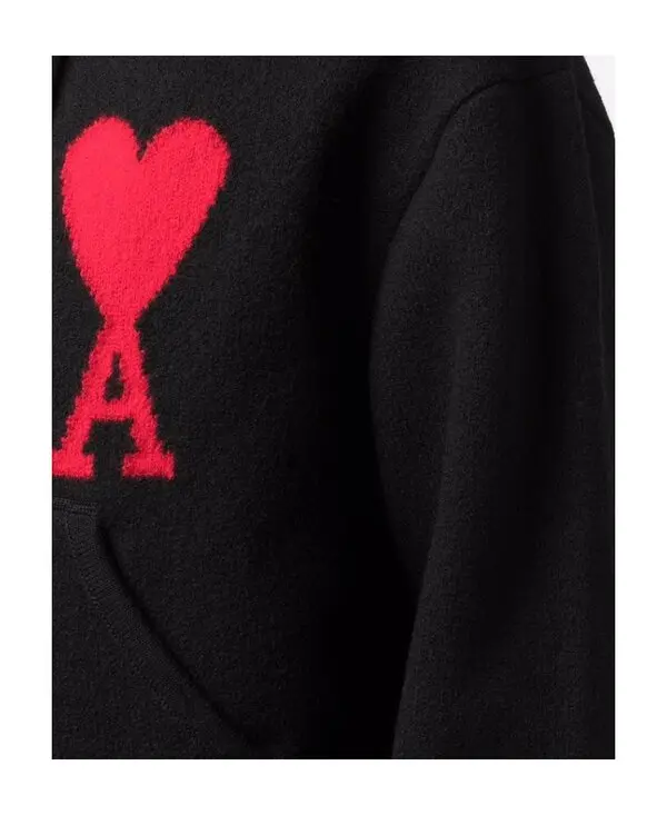 AMI Paris De Coeur Virgin Wool Hoodie