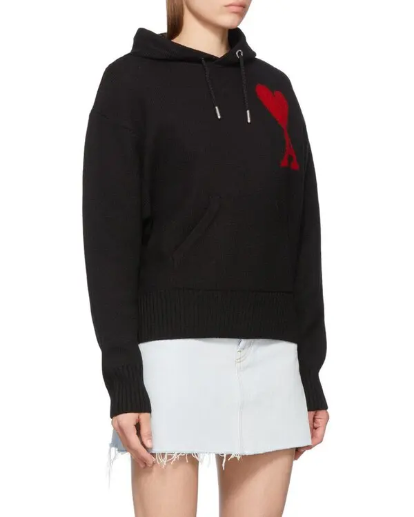 AMI Paris De Coeur Virgin Wool Hoodie