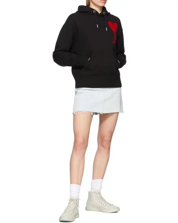 AMI Paris De Coeur Virgin Wool Hoodie