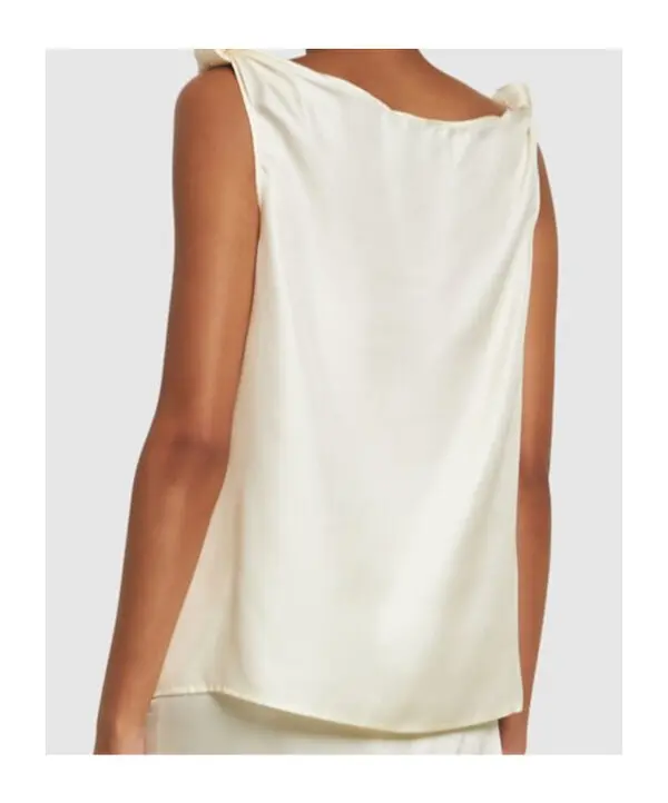 Loulou De Saison Sleeveless Draped Silk Top - White