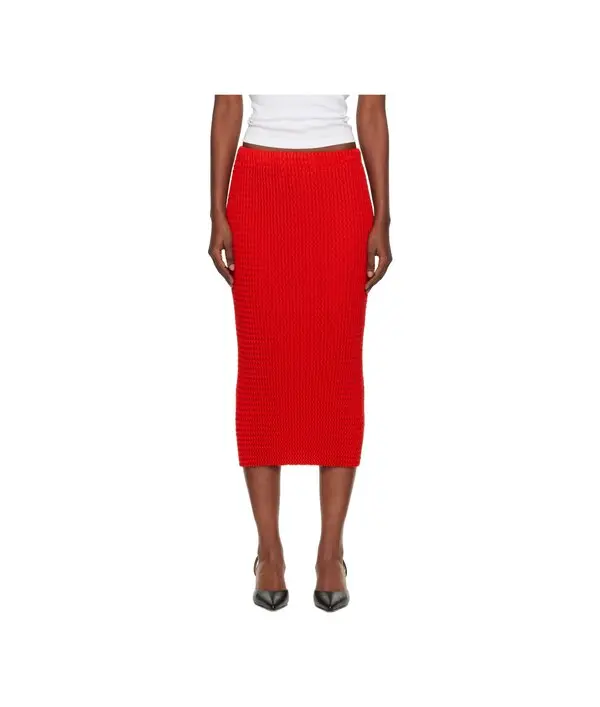Issey Miyake Textured Knit Midi Skirt - No