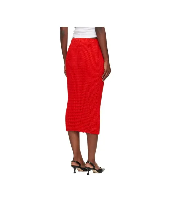 Issey Miyake Textured Knit Midi Skirt