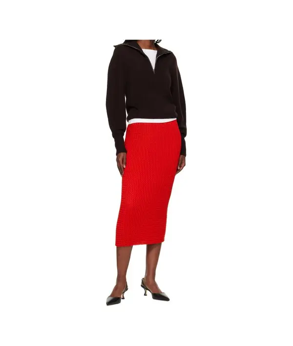 Issey Miyake Textured Knit Midi Skirt