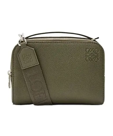 Loewe Logo Embossed Mini Camera Bag - Khaki Green