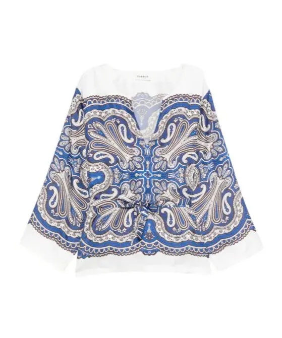 P.a.r.o.s.h Skindy Paisley Tie-waist Blouse