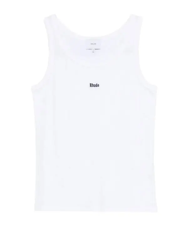 Rhude Logo-embroidered Tank Top - White