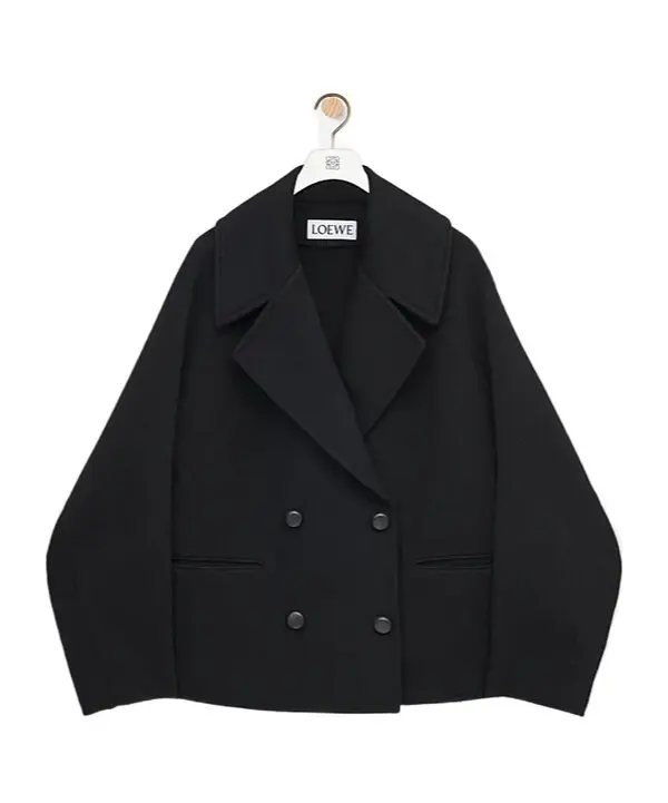 Loewe Double-breasted Coat - Black