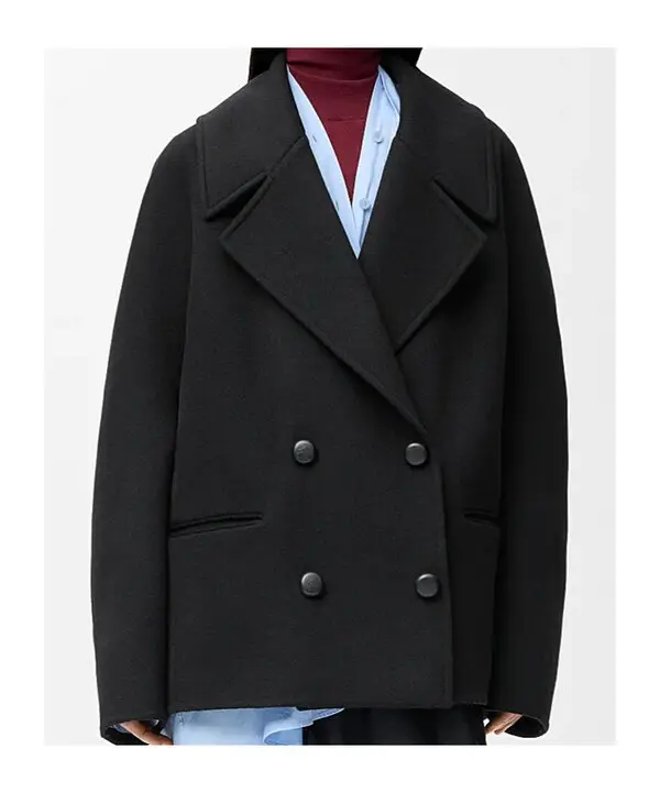 Loewe Double-breasted Coat - Black