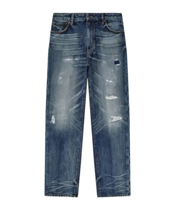 Emporio Armani Distressed Straight Leg Jeans