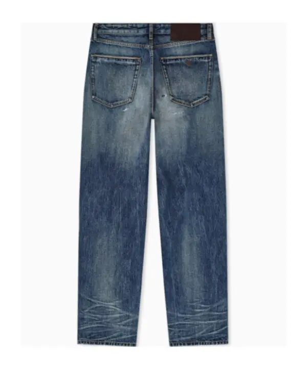 Emporio Armani Distressed Straight Leg Jeans