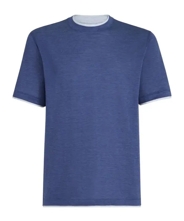 Brunello Cucinelli Faux-layered Jersey Crew Neck T-shirt