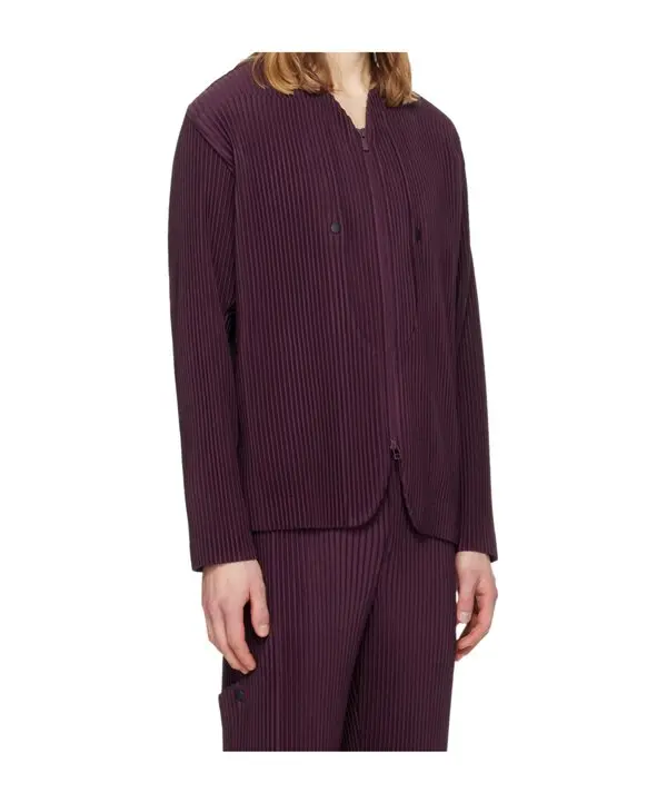 Issey Miyake Pleated Zip-up Jacket