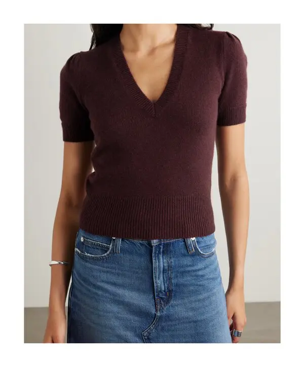 FRAME Gathered Short Sleeve Sweater